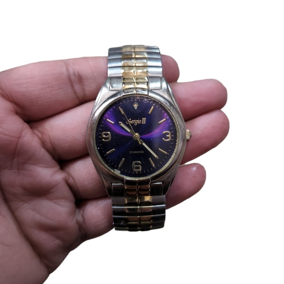 Sergio II | Accessories | Vintage Sergio Ii Diamond Silver Gold Toned ...
